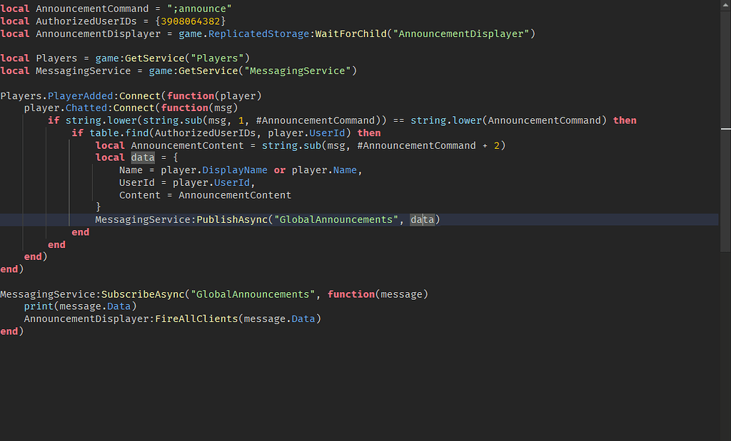 Global Announcement Command, In Cmdr Panel - Scripting Support ...
