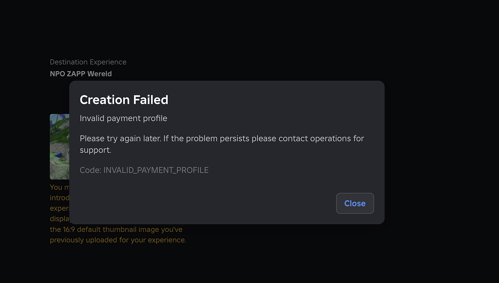 Payment Issue When Attempting to Run Advertisements - Roblox ...