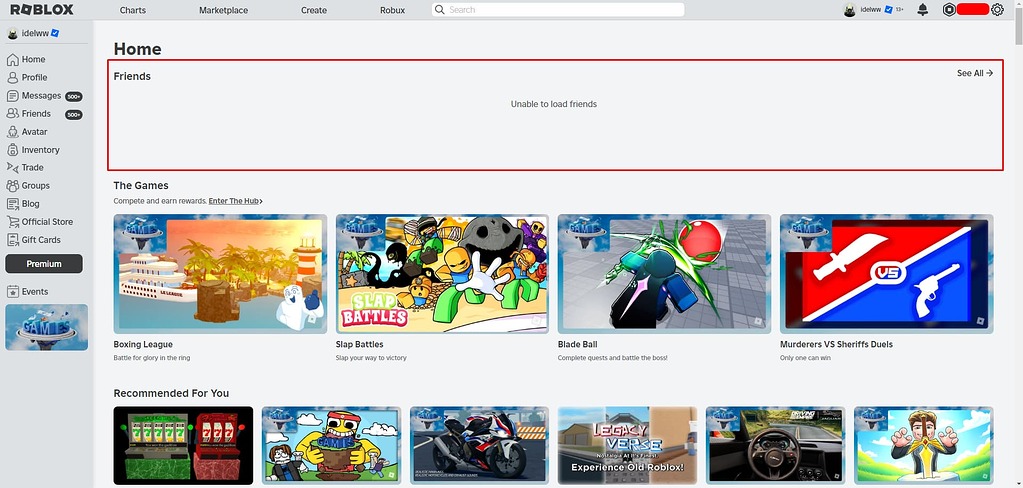 Roblox Friends list Unable to load every few months - Roblox Application and Website Bugs ...