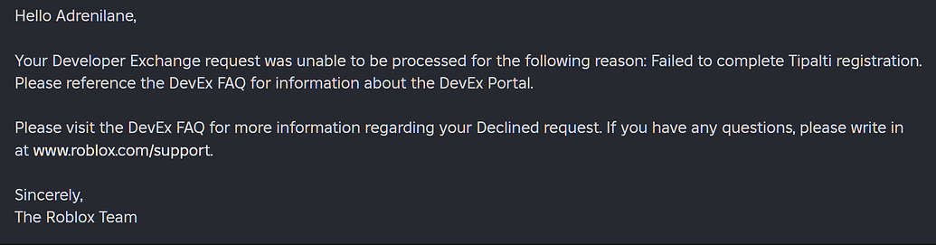 Devex SIgnup email never sent - Roblox Application and Website Bugs ...