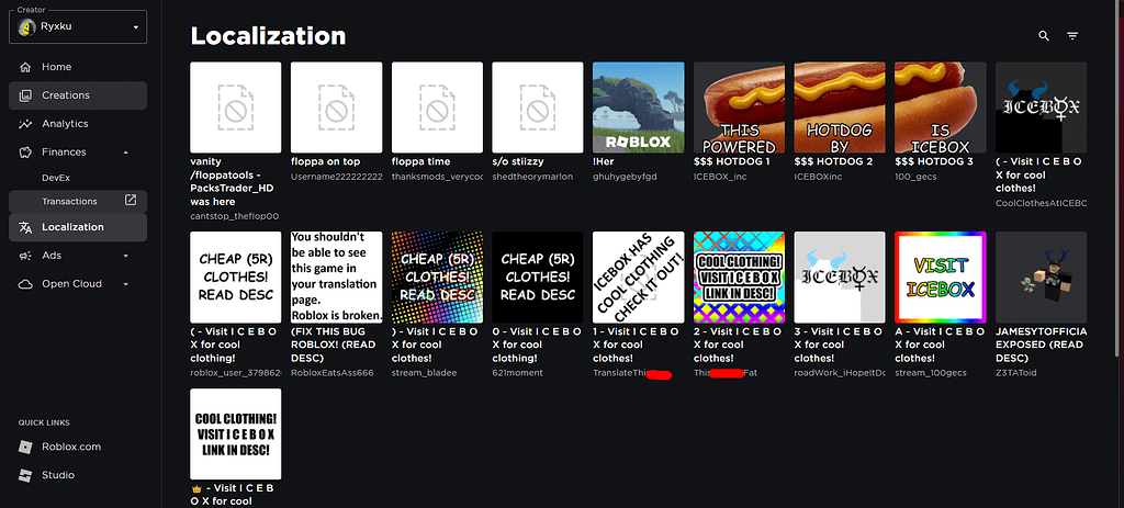 The Localization page looks like a "hacked" page! - Creator Hub (create ...