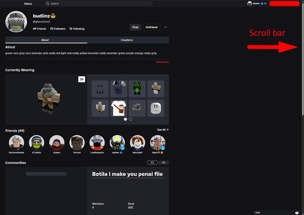 Scroll bar disappears when choosing "Cusomize Name" option in the ...
