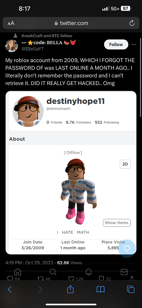 Profile reports inactive accounts as logging in a month ago - Roblox ...