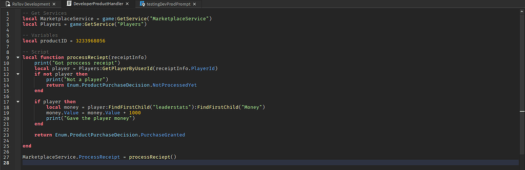 Issue with Developer Product Not Reaching ProcessReceipt Callback - Scripting Support ...