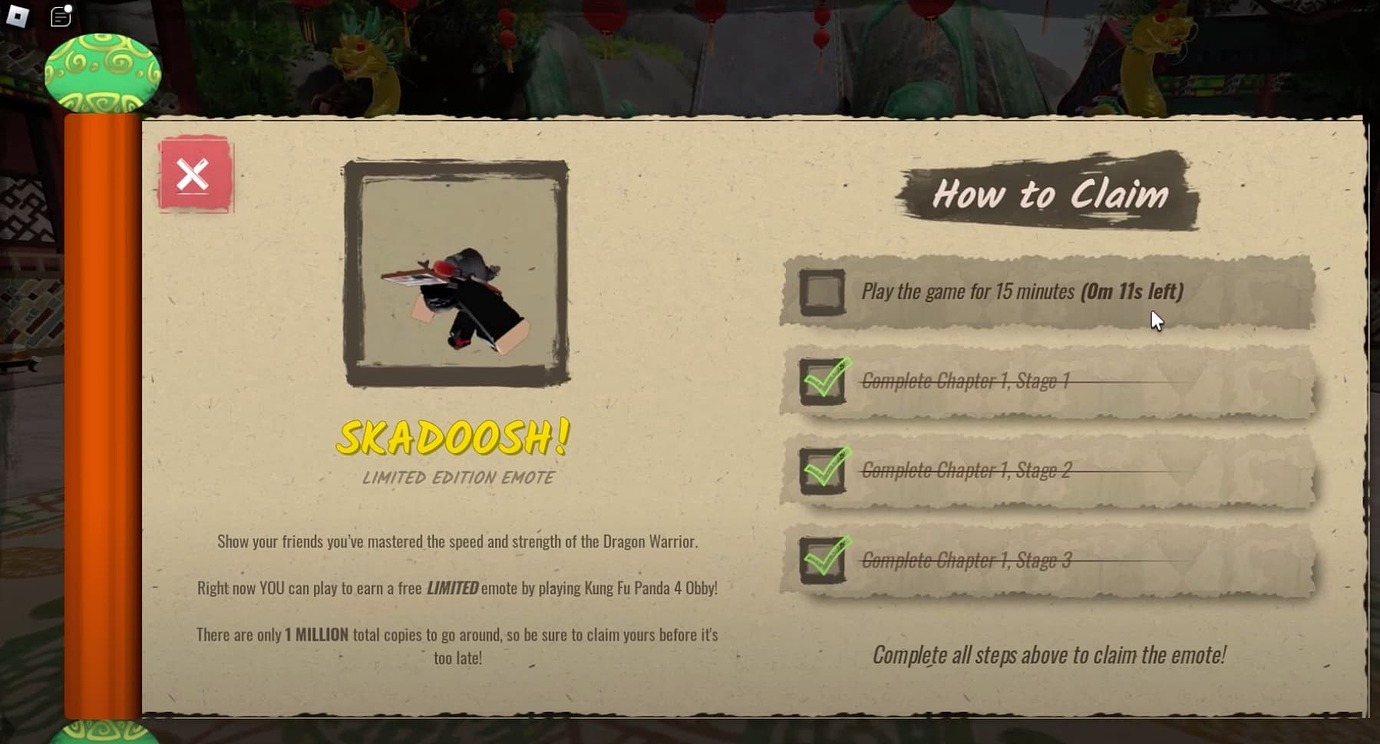 "Skadoosh Emote - Kung Fu Panda 4" Never went Limited - Catalog Asset ...