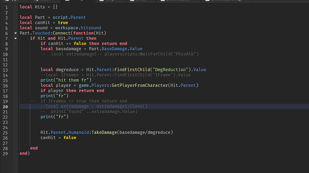 Damage not working - Scripting Support - Developer Forum | Roblox