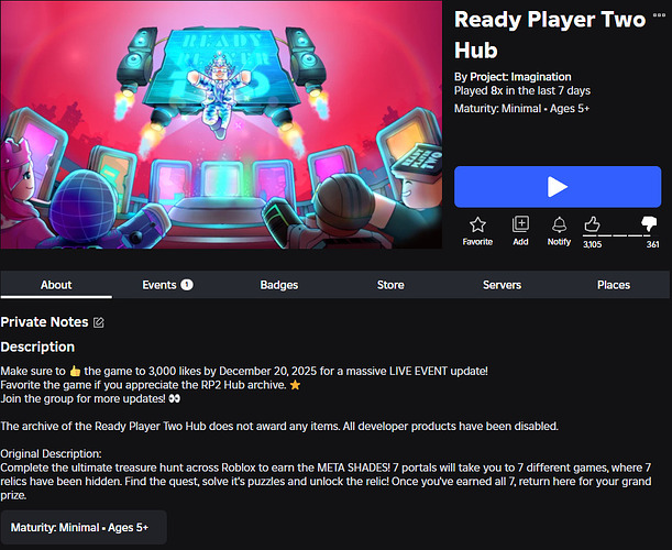 Someone made an "archive" version of Ready Player 2 event hub and earns ...