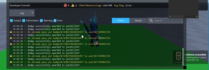 Error granting badge to in-game users in my party - Scripting Support ...