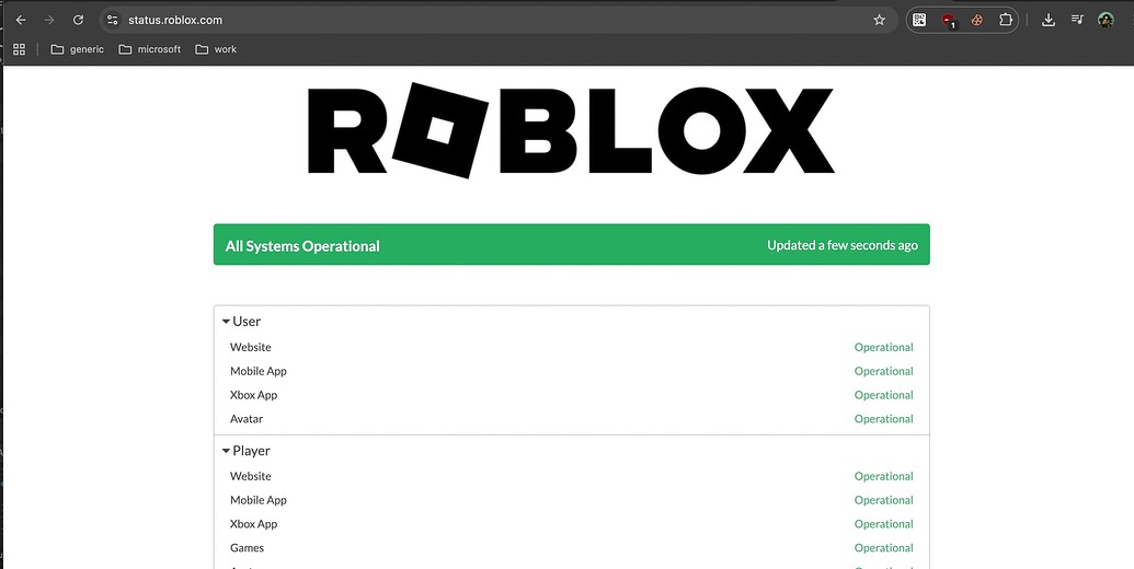 Status.roblox.com is useless, does not reflect the actual website ...