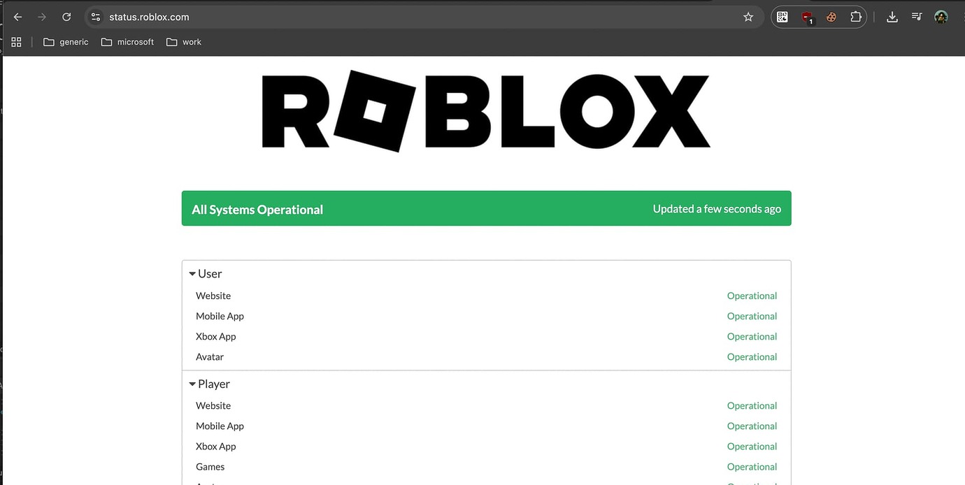 Status.roblox.com is useless, does not reflect the actual website ...
