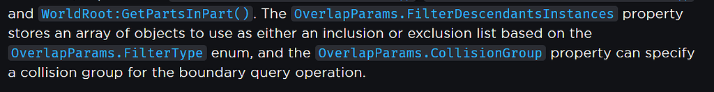 CollisionGroup on OverlapParams does not work - Scripting Support - Developer Forum | Roblox
