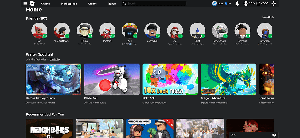 Blank friend activity status on mobile app - Roblox Application and ...