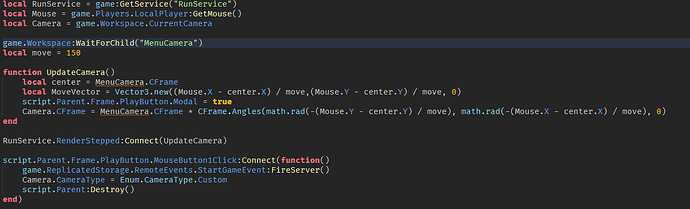 Roblox Studio Bug?! - "MenuCamera is not a valid member of workspace" - Scripting Support ...