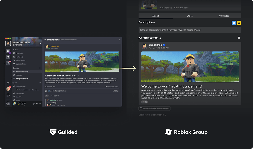 Introducing Announcements for Roblox Groups - Announcements - Developer ...