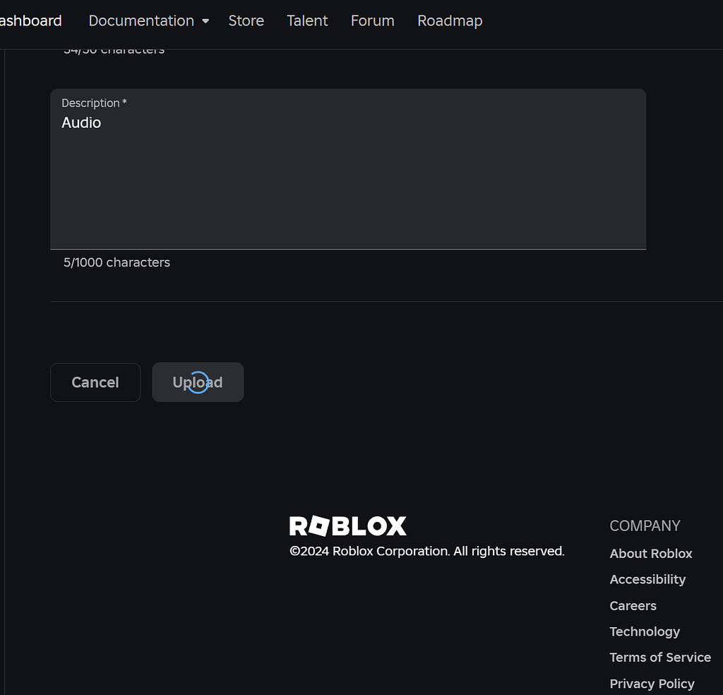 Audio uploading is broken - Creator Hub (create.roblox.com) Bugs ...
