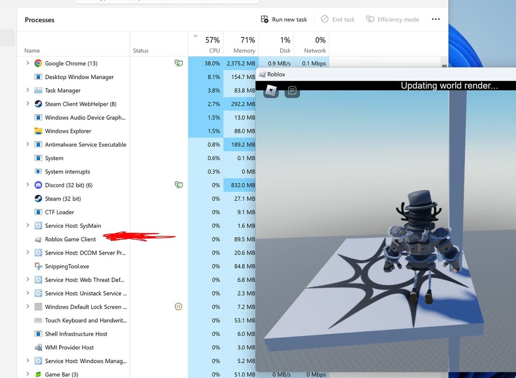 Roblox Player doesn't show in Task Manager (while making my ears bleed ...