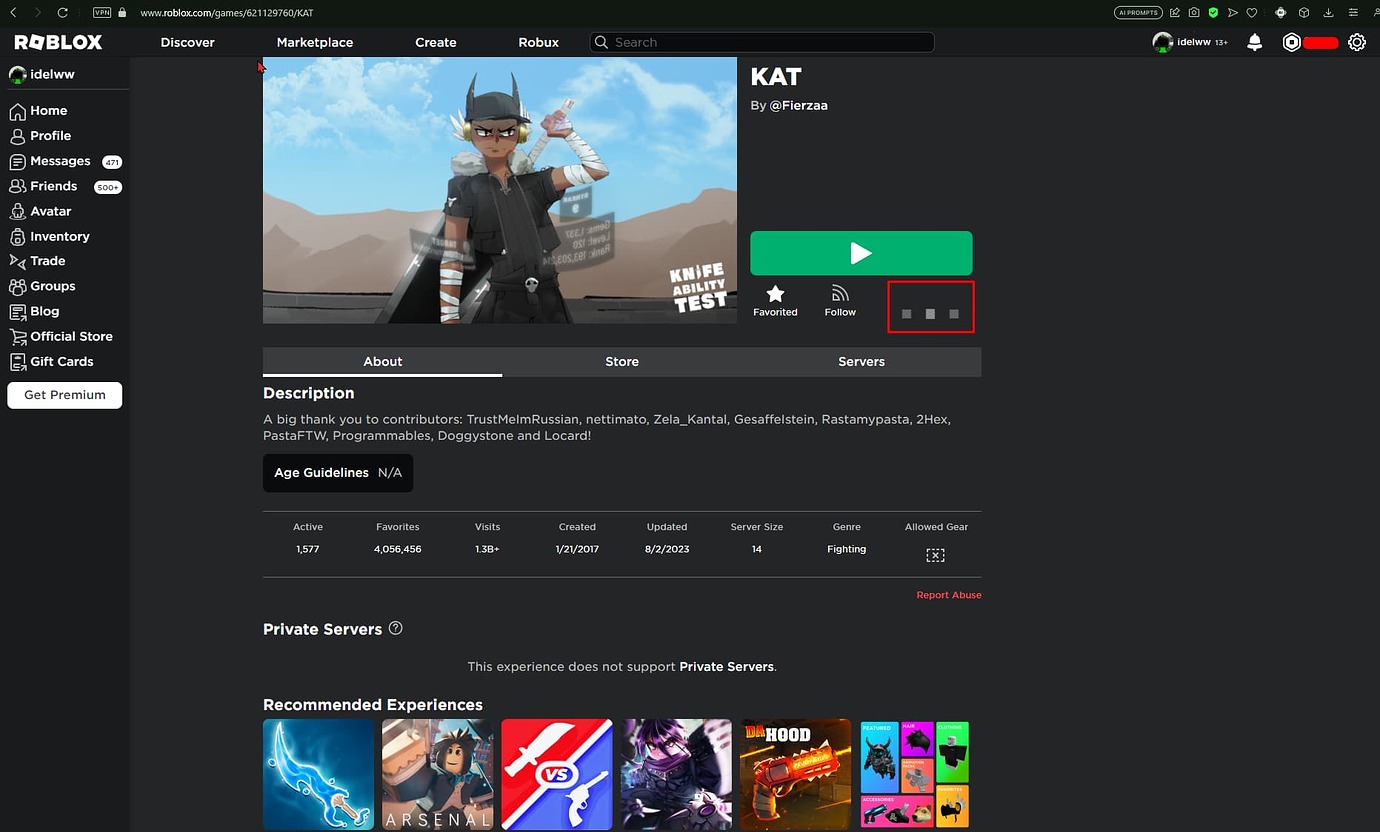 So many stuff from Roblox fails to load, such as: inbox, friends list ...