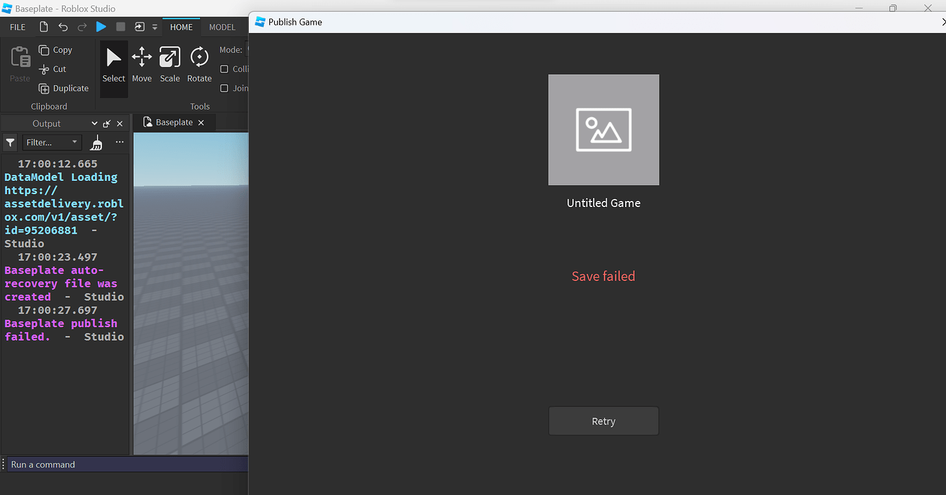 I can't save my game in roblox studio - Platform Usage Support ...