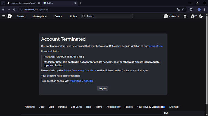 All my accounts were terminated (empty ban message) - Platform Usage ...