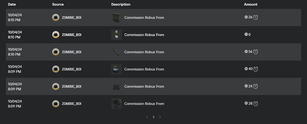 Random commissions on My Transactions? - Platform Usage Support - Developer Forum | Roblox