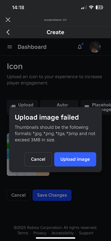 Bug when uploading game icon - Studio Bugs - Developer Forum | Roblox