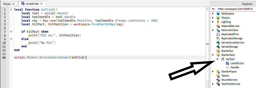 Fire a raycast, then tell player where raycast lands - Scripting Support - Developer Forum | Roblox