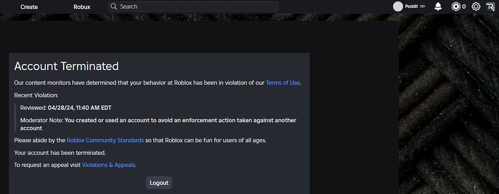 Wrongly terminated, main account being wrongly punished for it and hasn ...
