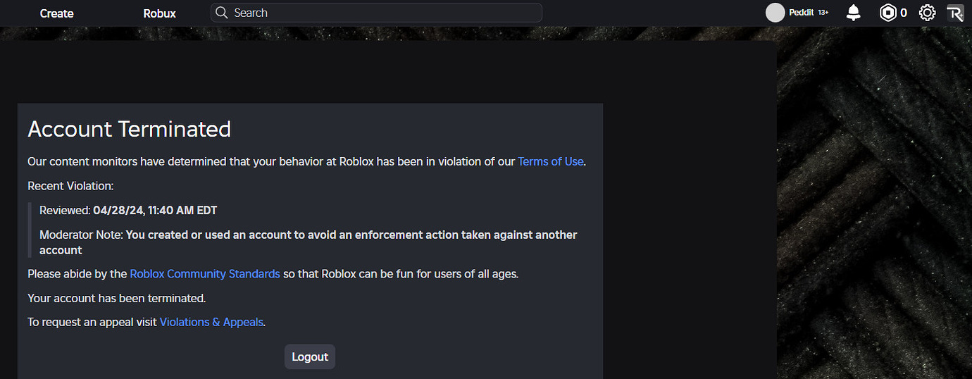 Wrongly terminated, main account being wrongly punished for it and hasn ...