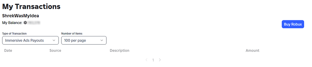 Immersive Ads Payouts not showing on Transactions page - Roblox Application and Website Bugs ...