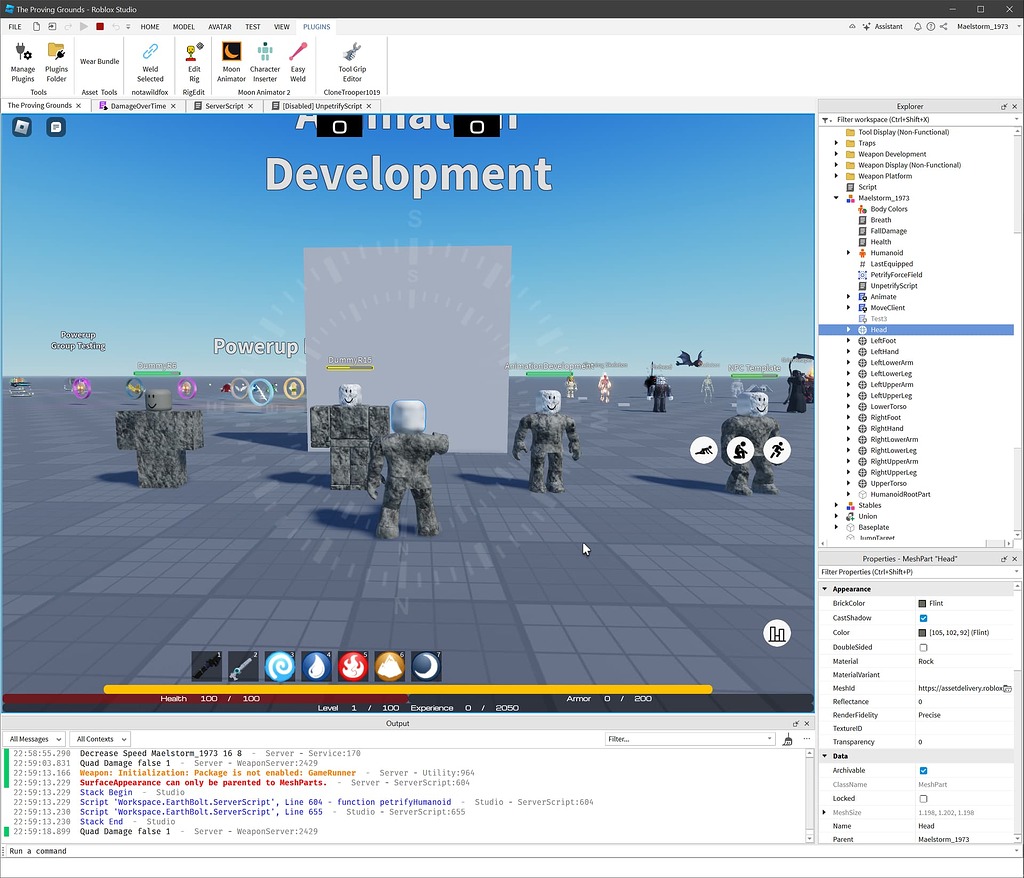 When changing the material of the avatar's head, it changes in the properties, but is not ...