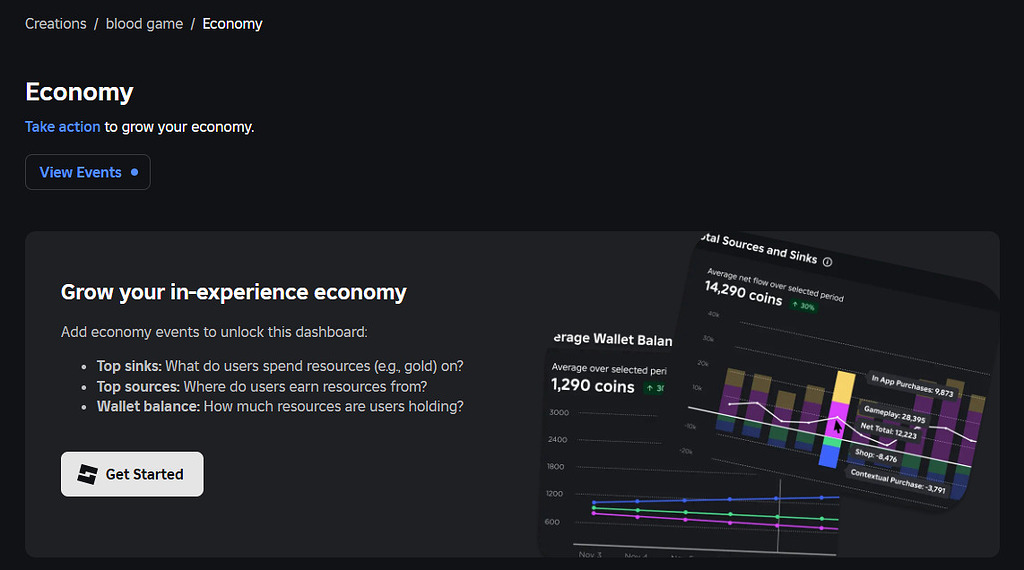 Economy Dashboard doesn't show despite having analytics - Platform Usage Support - Developer ...