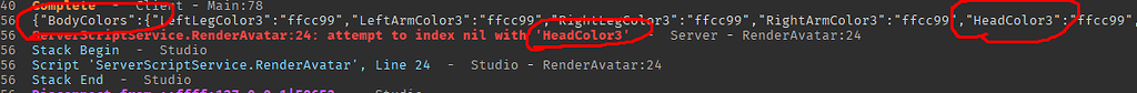 Attempt to index nil with 'HeadColor3' - Scripting Support - Developer Forum | Roblox