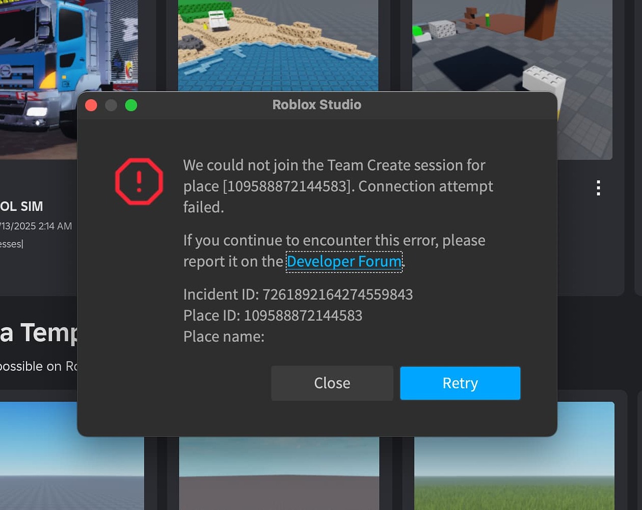 Unable to join team create session - Studio Bugs - Developer Forum | Roblox