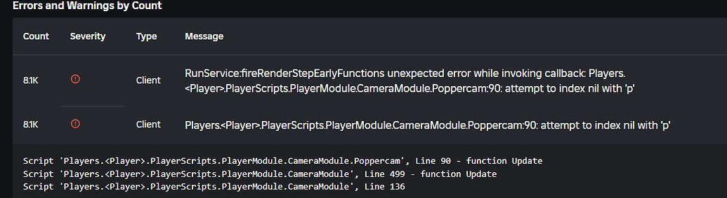 PlayerModule Poppercam errors - Engine Bugs - Developer Forum | Roblox