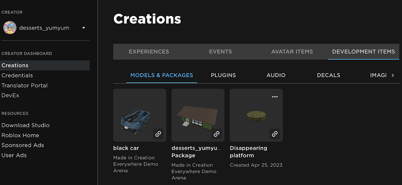 In-Experience Creation of Packages [Disabled] - Announcements - Developer Forum | Roblox