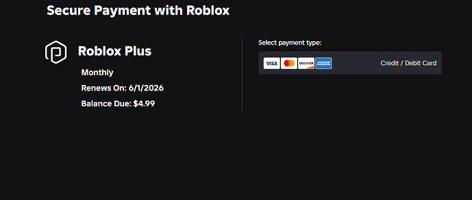 Roblox Plus cannot be purchased using other “select payment types”, it ...