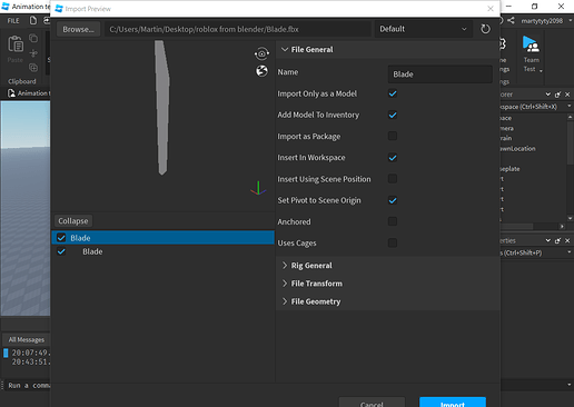 How do i use Import 3D in Roblox Studio - Platform Usage Support ...