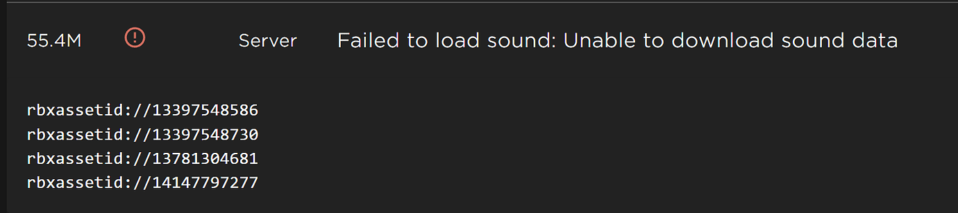 Sounds Failing To Load - Engine Bugs - Developer Forum | Roblox