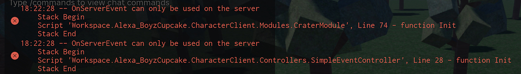OnServerEvent can only be used on the server - Scripting Support ...