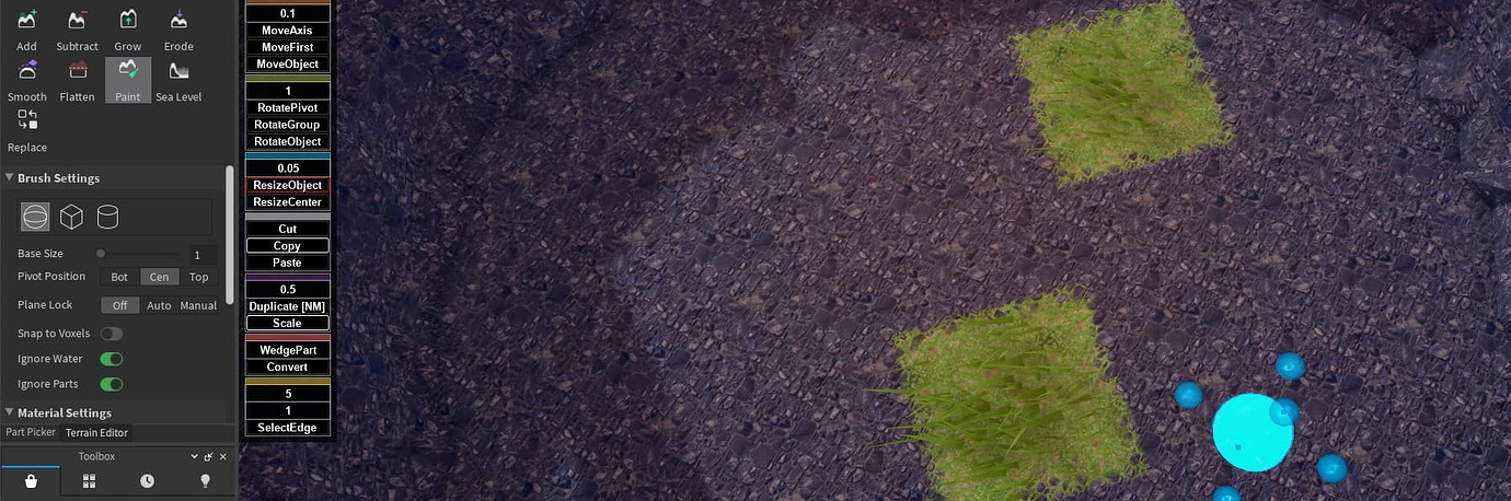 Terrain Tools are all square brushed, and modifying Terrain causes it ...