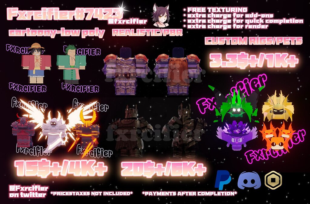 Feedback on commission-sheet (modeler) - Creations Feedback - Developer Forum | Roblox