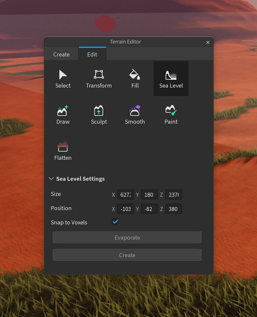 The “Evaporate” button in the Sea Level tool disables indefinitely ...