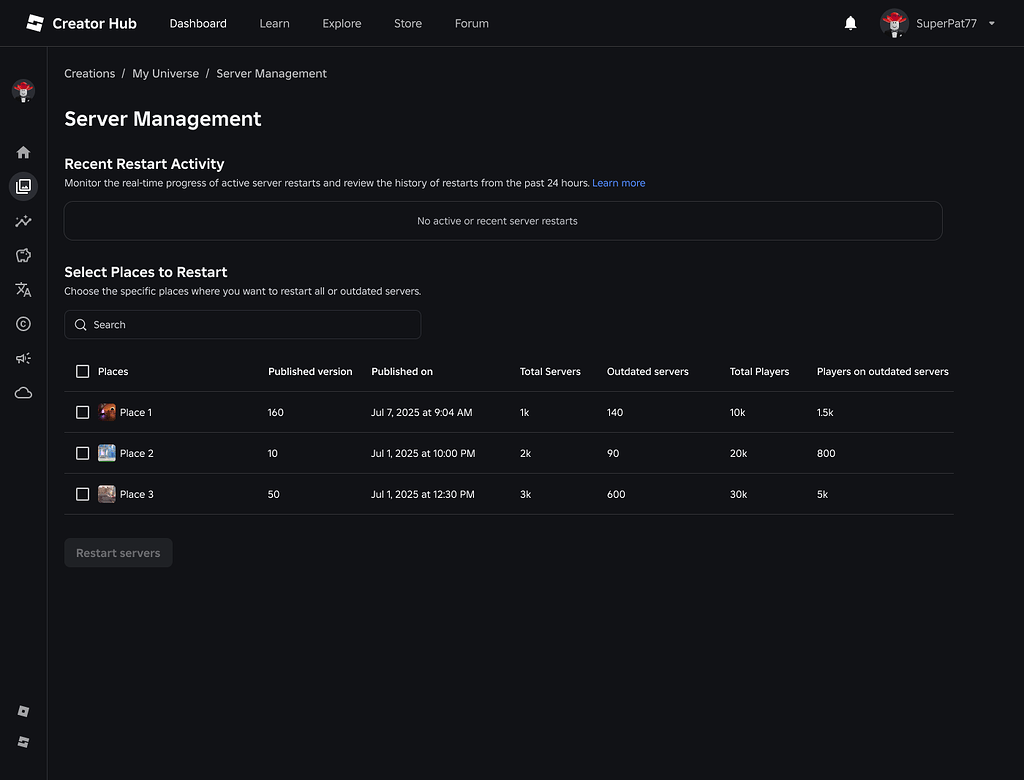 Introducing Server Management - Announcements - Developer Forum | Roblox