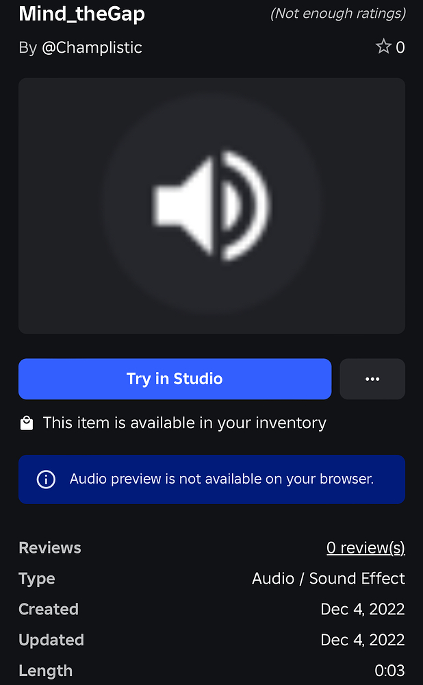 Unable to publish audio assets to creator store - Creator Hub (create ...