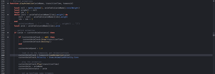 Error while simply trying to change default player animations ...