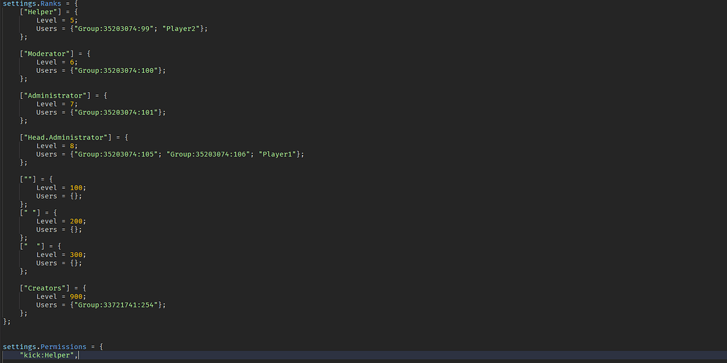 Prohibition of rank rights [Adonis] - Scripting Support - Developer Forum | Roblox