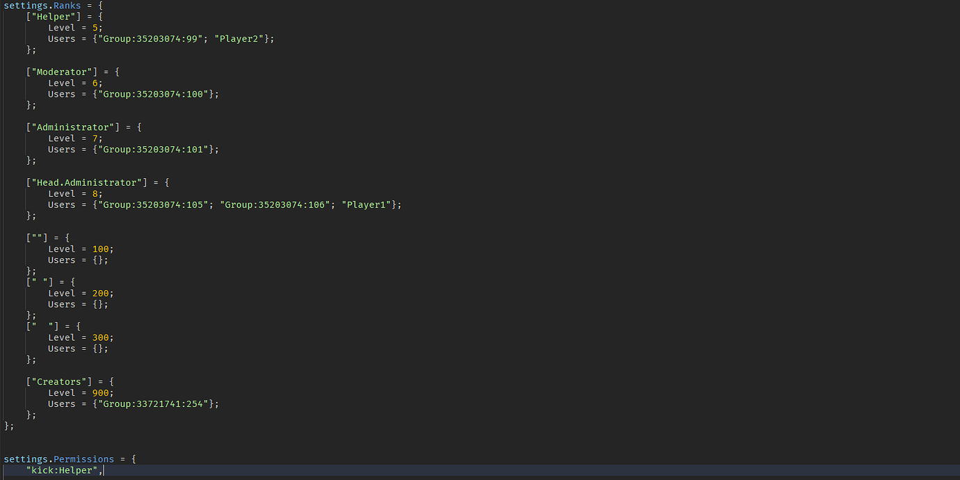 Prohibition of rank rights [Adonis] - Scripting Support - Developer Forum | Roblox