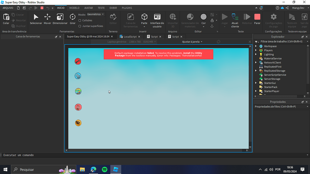 No default package installed - Scripting Support - Developer Forum | Roblox
