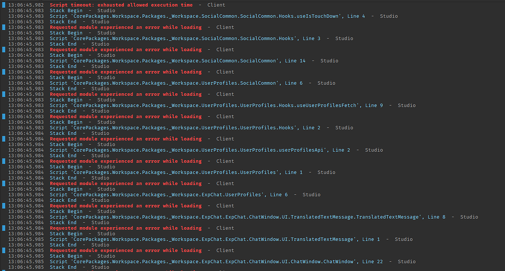 Roblox Code Scripts Timeout Scripting Support Developer Forum Roblox 4781