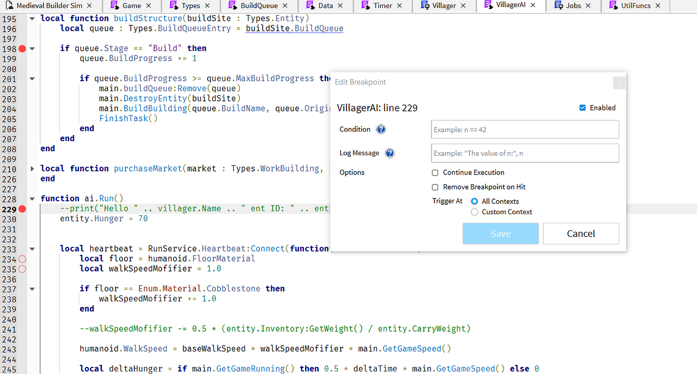Breakpoints not activating in module script ran from a Script with Client Context - Scripting ...